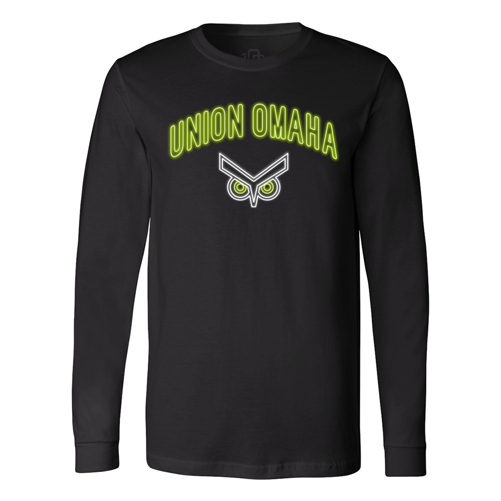 Union Omaha Men's 108 Stitches Black Neon Eyes L/S Tee